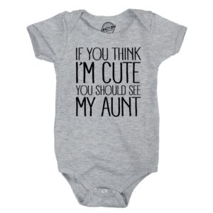 if you think im cute you should see my aunt creeper funny new baby shower onesie funny baby onesies funny aunt onesie novelty onesie light grey newborn