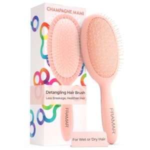 framar detangling brush for curly hair – hair brushes for women detangler, hair brush women, hair detangler brush for curly hair elegant hair brush detangler kids hair brush