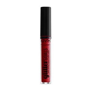 nyx professional makeup glitter goals liquid lipstick - cherry quartz, red with magenta glitter