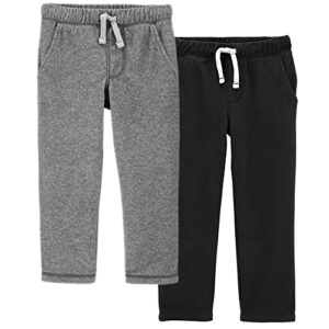 carter's baby boys' 2-pack fleece pant (5t, grey/black)