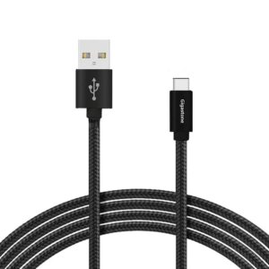 gigastone type c cable, usb c cable, type c to usb 1.2m 4ft nylon braided fast charger sync cord compatible samsung galaxy s10, note 9, s8/s9, lg v20 g5 g6, nexus 5x/6p, moto z z2 switch-black