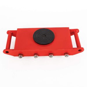 industrial machinery mover, machinery mover roller dolly skate with 360 degree rotation cap (red, 12t/26400)