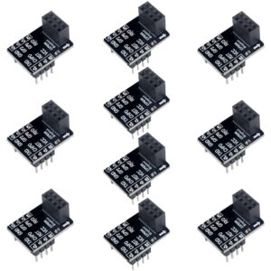 stemedu esp8266 esp-01 adapter esp01 breakout board for esp01s wireless serial wifi transceiver network module, combo 10.