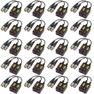 eoere 20 pairs passive hd bnc video balun transceiver transmitter ahd/tvi/cvi/cvbs cable connectors for 720p/960p/1080p/3mp/5mp/8mp cctv security cameras