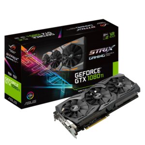 asus rog strix geforce gtx 1080 ti 11gb vr ready 5k hd gaming graphics card (rog-strix-gtx1080ti-11g-gaming) (renewed)