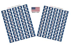 made in usa! 100 virginia 1.5" x 1" self adhesive state flag stickers, two sheets of 50, 100 virginia sticker flags total