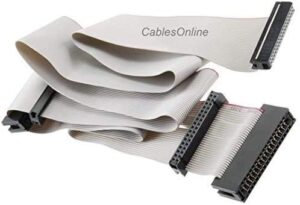 cablesonline 24-inch universal floppy drive ribbon cable for 3.5 or 5.25in drives, ff-001