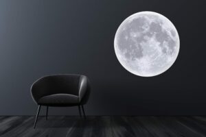 moon wall decal room decor - bedroom wall stickers - moon removable wallpaper - moon wall mural vinyl art décor sticker (24" x 24")