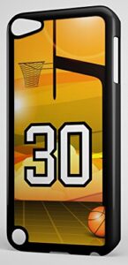 ipod touch case fits 6th generation or 5th generation basketball #0300 choose any player jersey number 30 in black plastic customizable by tyd designs