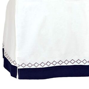 just born boys and girls newborn infant baby toddler nursery dust ruffle beddding crib skirt, navy/white, one size