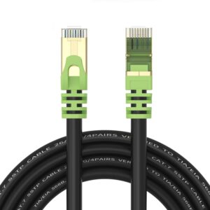 outdoor cat 7 ethernet cable 100ft, 26awg heavy-duty cat7 networking cord patch cable rj45 transmission speed 10gbpstransmission bandwidth 600mhz lan wire cable sftp waterproof direct burial (100ft)…