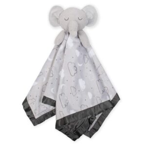 just born boys and girls newborn infant baby toddler nursery cuddleplush toy animal security blanket, gray elephant, one size