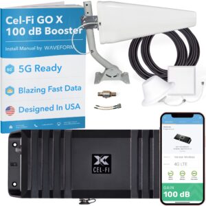 cel-fi go x g32 | cell phone booster for home | 4g, 5g, at&t, verizon & t-mobile | up to 15,000 sq ft coverage | 100 db cell phone signal booster | fcc approved | 1 antenna kit