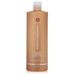 keratherapy keratin infused keratinfixx repair conditioner, 33.8 fl. oz., 1000 ml - repair conditioner for dry, damaged or frizzy hair with caviar extract, argan oil & kerabond to repair breakage