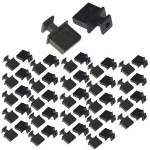 kentek lot of 50 pcs usb 2.0/3.0 type a dust cover with handle port protectors anti-dust dirt for usb female ports black