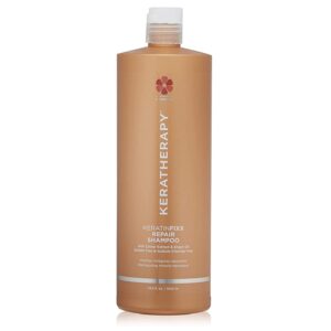 keratherapy keratin infused keratinfixx repair shampoo, 33.8 fl. oz., 1000 ml - repair shampoo for dry, damaged or frizzy hair with caviar extract, argan oil & kerabond technology to repair breakage