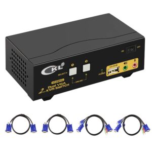 ckl vga kvm switch 2 port dual monitor extended display (ckl-822ua)