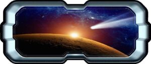 24" spacescape orbiting mars 3d space ship window wall decal sticker planets astronomy peel and stick vinyl for childrens kids bedroom decor - 10" tall x 24" wide