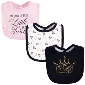 yoga sprout cotton drooler bibs, 3 pack, crown