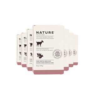 nature by canus bar soap with fresh canadian goat milk vitamin a, b3, potassium, zinc and selenium, shea butter, 5 ounce (pack of 24)