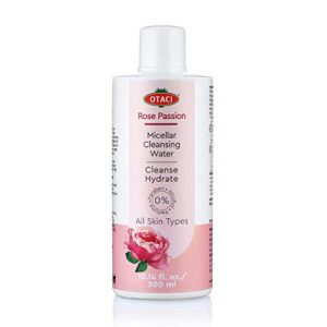 otaci rose passion micellar cleansing water, face cleansing makeup skin remover wash rosewater hydrating moisturizer