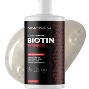 ultra biotin shampoo for thinning hair - extra strength volumizing shampoo for men and women with b vitamins and rosemary essential oil - sulfate free shampoo biotin formula for hair and scalp care