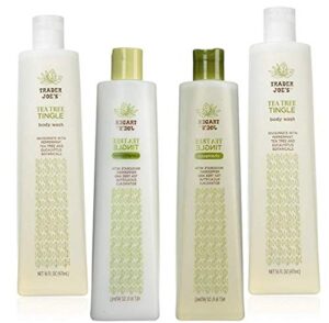 tea tree oil tingle shampoo, conditioner and body wash set with peppermint, tea tree and eucalyptus botanicals, cruelty free trader joe’s tingle variety pack bundle