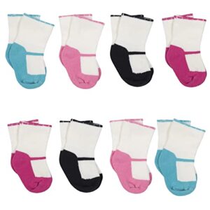 gerber unisex baby girls 8-pair wiggle-proof sock, multicolor, 0-6 months