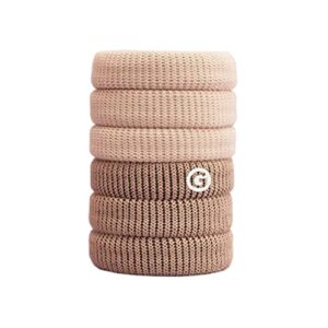 gimme beauty - thick fit hair bands - blondie - damage free hair ties - made with seamless microfiber elastics - thick + curly hair accessories - no snagging, dents, or breakage (6 count)