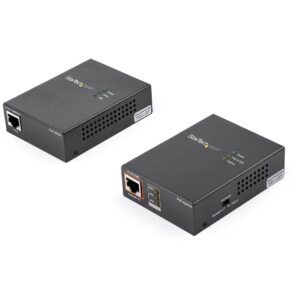 startech.com 1 port gbe poe injector & splitter kit - 60w high power over ethernet injector 100m/12-24v dc splitter 802.3bt midspan single port ultra poe lan/rj45 security/monitoring (upoesplt1g)