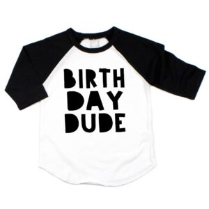 bump and beyond designs boy birthday shirt kids birthday dude shirt (2t, black)