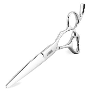 5.5" professional hair scissors barber scissors haircut scissors hair cutting scissors hairdresser scissors 440c hair shears blind hole convex edge kinsaro