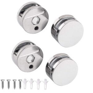 wide mirror clip set,glass shelf bracket 4pcs, polished chrome