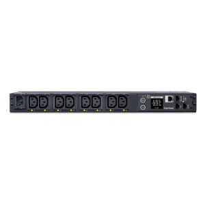 cyberpower pdu41004 switched pdu, 100-240v/12a, (derated to 12a ul /10a ce), 8 outlets (c13), input (c14) 10 ft. cord, 1u rackmount, 3 year warranty - black