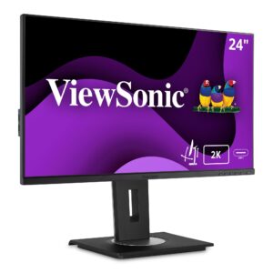 viewsonic vg2455-2k 24 inch ips 1440p monitor with usb c, hdmi, displayport and 40 degree tilt ergonomics for home and office