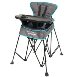 baby delight go with me uplift deluxe portable high chair, indoor and outdoor,slate grey