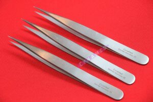 3 pieces fine tip jewelry tweezer forceps precision tweezers high grade stainless repair tool cynamed