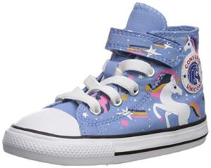 converse baby-girl's chuck taylor all star 1v unicons sneaker, light blue/black/white, 3 m us infant