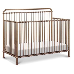 namesake winston 4-in-1 convertible metal crib in vintage gold, greenguard gold certified