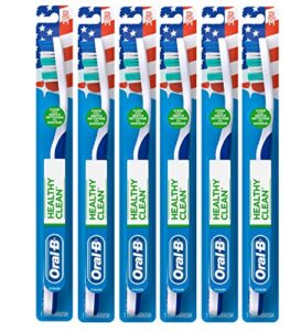 oral-b healthy clean toothbrush, medium, pack of 6