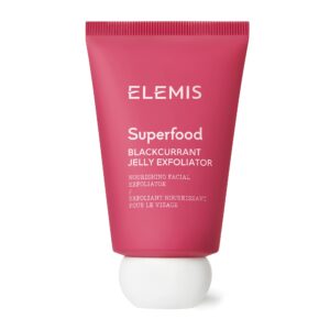 elemis superfood blackcurrant jelly exfoliator; gentle anti-oxidant rich face scrub, 1.6 fl oz