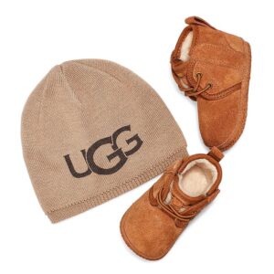 ugg unisex-baby baby neumel & ugg boot, chestnut, 04/05