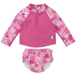 i play. baby girls two piece rashguard rash guard set, pink hawaiian turtle, 4t us