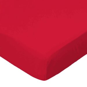 sheetworld fitted 100% cotton jersey portable mini crib sheet 24 x 38, solid red, made in usa