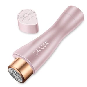 facial hair remover zaccer painless hair removal for women waterproof shaver razor with led light (rose)