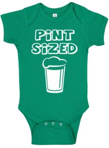 aiden's corner handmade pint sized baby boy girl st patricks day outfits cute funny green irish st paddys day bodysuits (pint, 12 months)