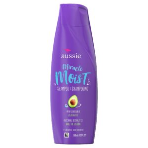 aussie for dry hair paraben free miracle moist shampoo w/avocado & jojoba, 12.1 fluid ounce