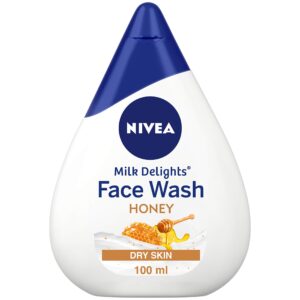 nivea face wash, milk delights moisturizing honey(dry skin), 100ml