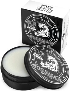 bossman relaxing beard balm - beard tamer, relaxer, thickener and softener cream - beard care product - made in usa (naked scent)