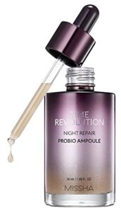 missha time revolution night repair probio face serum ampoule (1.69 fl oz) -intense hydration, probiotic strength, clear complexion, wrinkle improvement, and enhanced elasticity